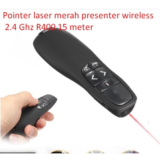 Jual Pointer laser merah presenter wireless 2.4 Ghz R400 15 meter ...