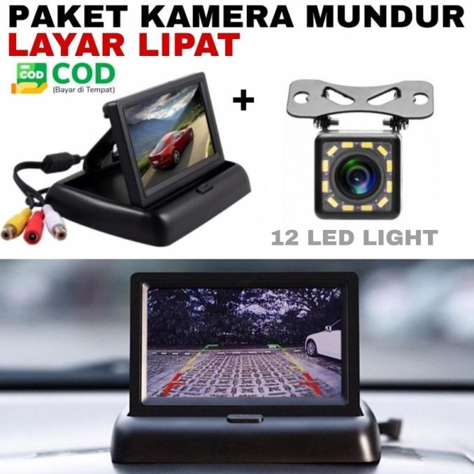 Jual Paket Kamera Mundur Mobil Parkir Rear View LED + Monitor Waterproof | Shopee Indonesia