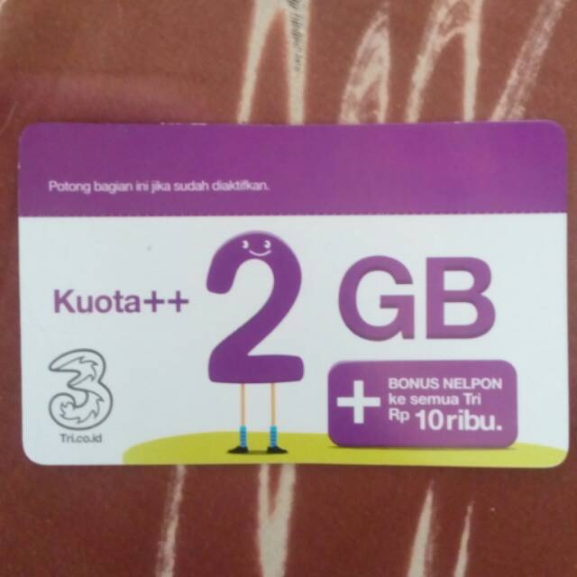 Jual Voucher Tri Kuota 2GB Voucer Three Kuota++ 2 GB Vocer isi ulang 3 ...