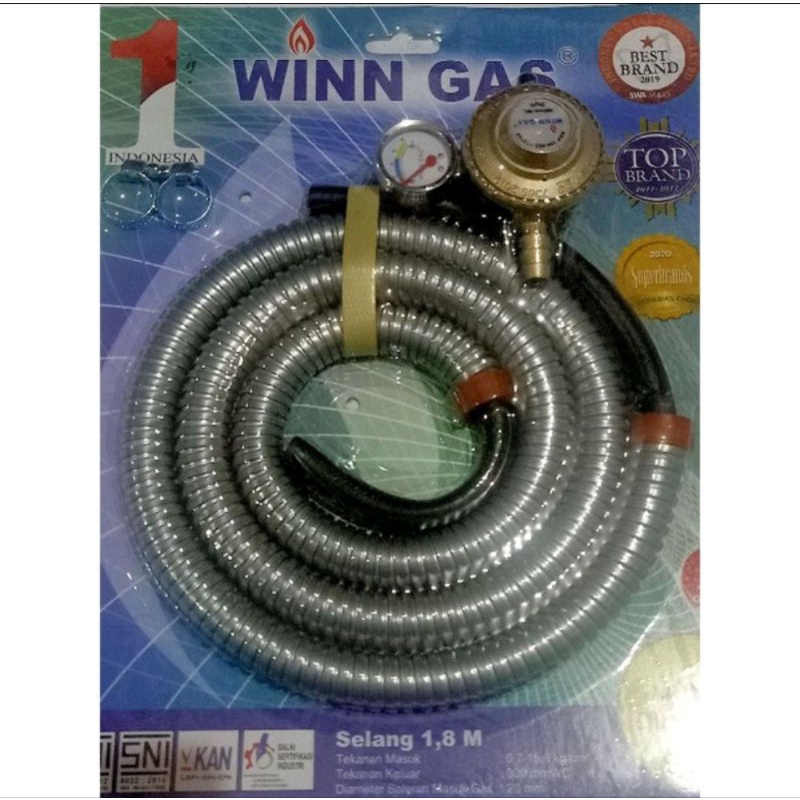 Jual Selang Regulator Gas Winn Gas Flexibel Paket 1,8 Meter | Shopee ...