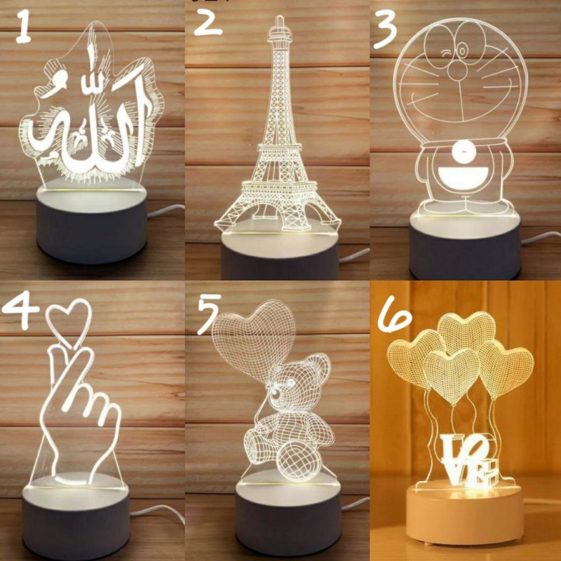 Jual Lampu Meja Lampu Hias Lampu Tidur Acrylic LED 3D Karakter | Shopee ...