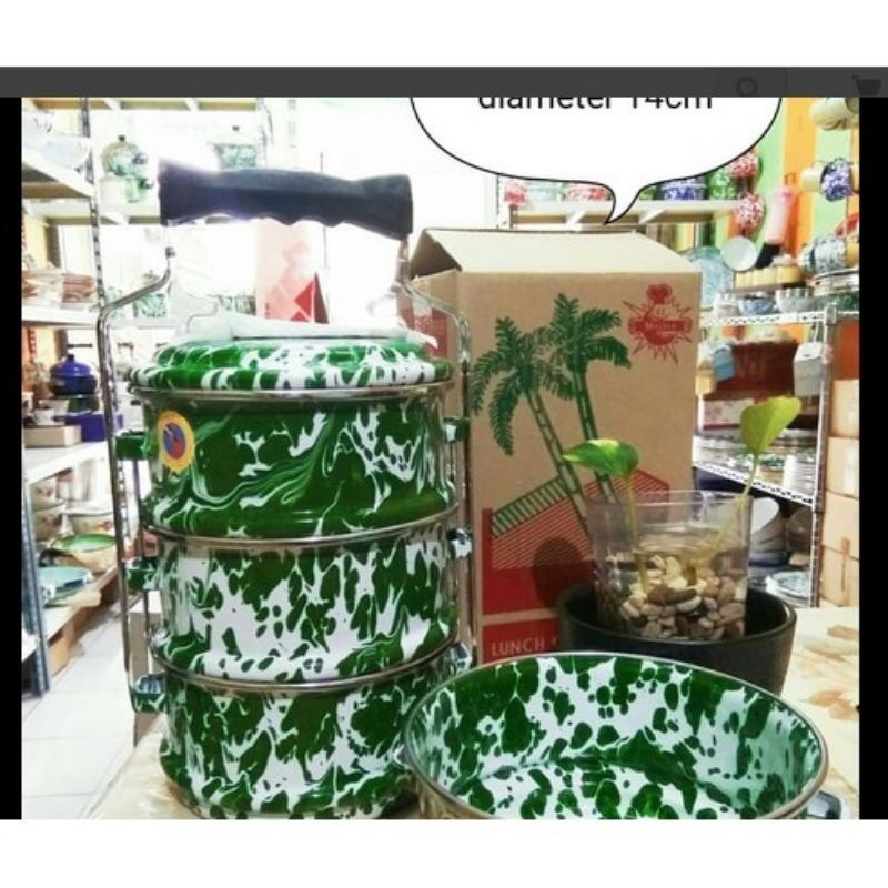 Jual RANTANG ENAMEL JADUL BLURIK LURIK BLIRIK LORENG LUNCH BOX SUSUN ...
