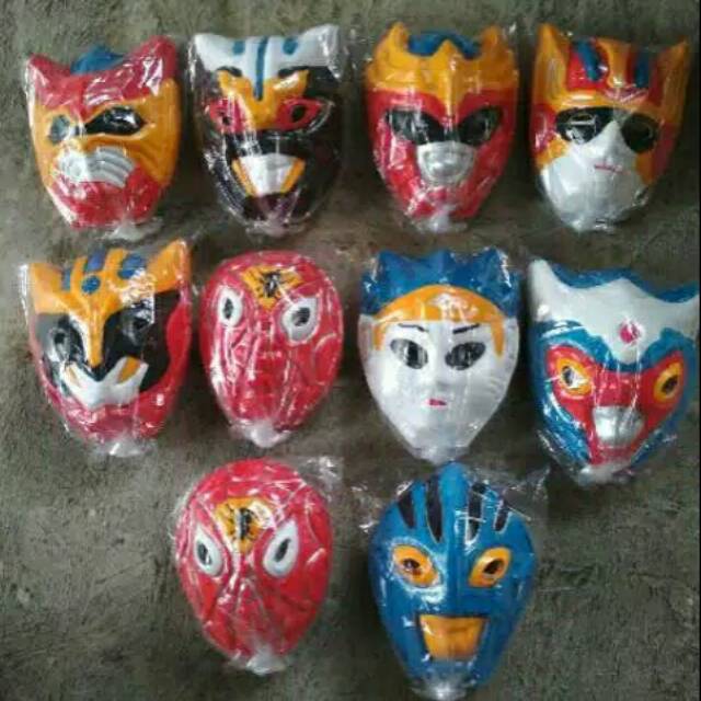 Jual Topeng super hero/ batman/spiderman/ultraman/baja hitam isi 10pcs ...