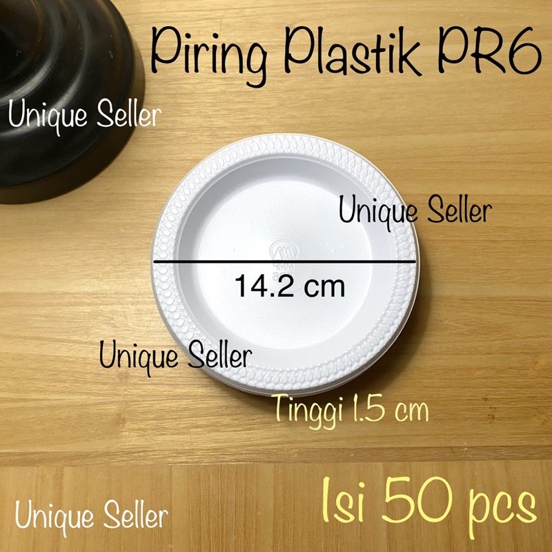 Jual [Isi50] Piring Plastik Kecil 14 cm PR6 P6 6 / Piring Plastik Makan Putih 14cm PR 6 / Piring ...