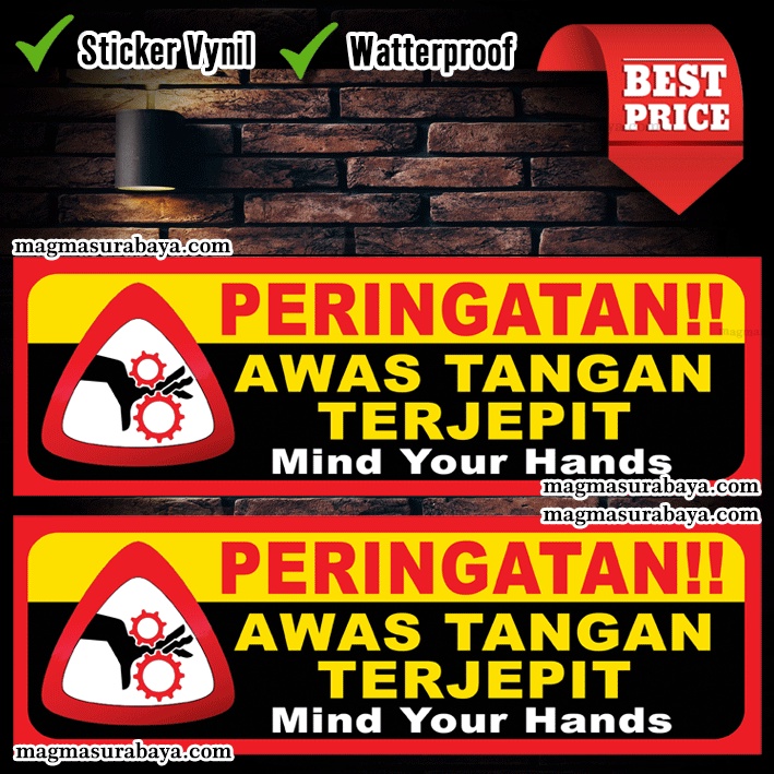 Jual Stiker Awas Tangan Terjepit - Peringatan - hati hati tangan ...