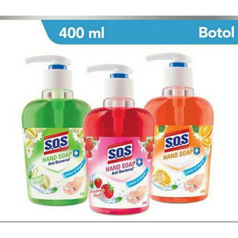 Jual SOS Hand Soap Antibakterial Botol 400 ml | Shopee Indonesia