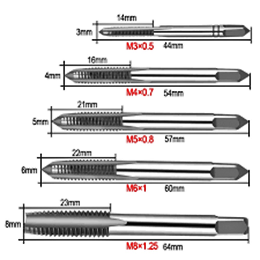 Jual Tool Kit Pe Lobang Pembuat Drat Dalam Lubang Sekrup Mur Baut ...