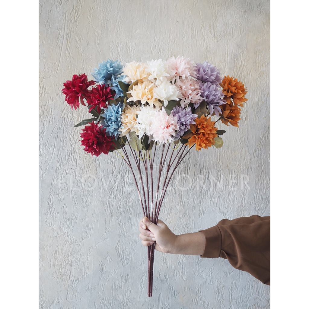 Jual Bunga Artificial Pompom Lancip Tangkai Panjang (B22171) | Shopee ...