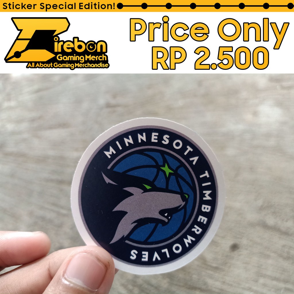Jual Sticker Stiker Nba Minesota Timber Wolves | Shopee Indonesia