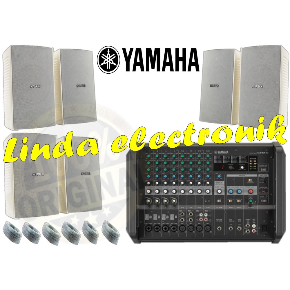 Jual paket sound system yamaha vs6 3psg power mixer yamaha emx5 ORYGINAL | Shopee Indonesia