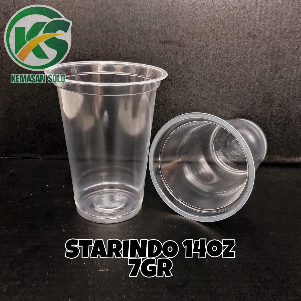 Jual Gelas Plastik Cup PP Starindo 14 oz datar 7 gr tahan panas bisa ...