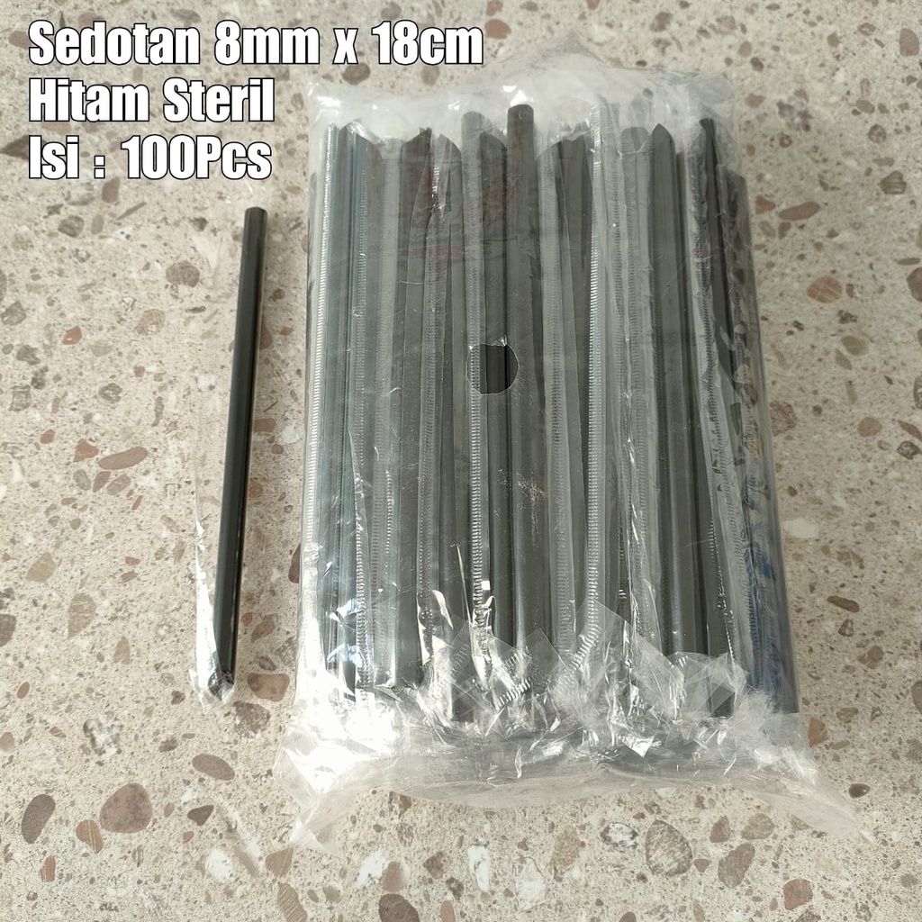 Jual Sedotan 8mm x 18cm Hitam Steril Plastik Boba Bubble Cochoc Isi 100Pcs | Shopee Indonesia