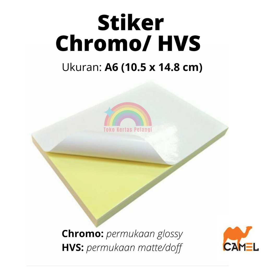Jual Kertas Stiker/ Label Chromo (glossy)/HVS (matte) Resi Ukuran A6 ...