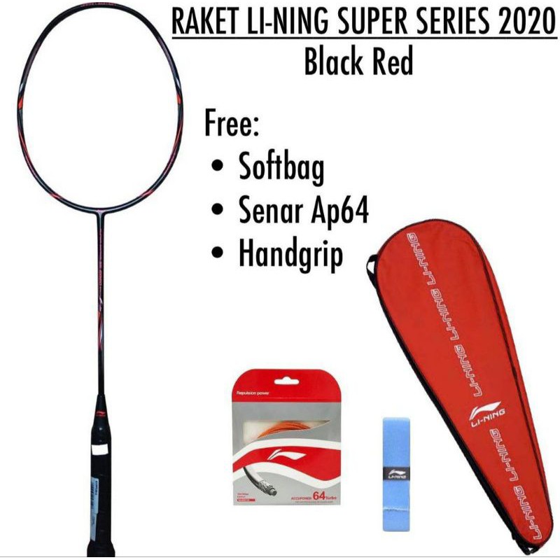 Jual RAKET BADMINTON LI-NING SUPER SERIES 2020 BLACK RED ORIGINAL ...