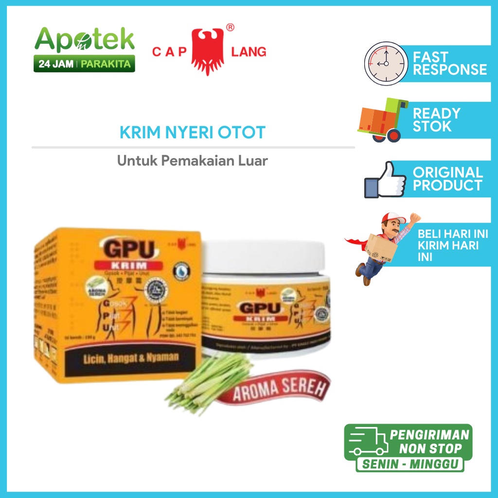 Jual Krim Nyeri Otot GPU / Krim GPU / Balsam GPU / Aroma Sereh | Shopee ...