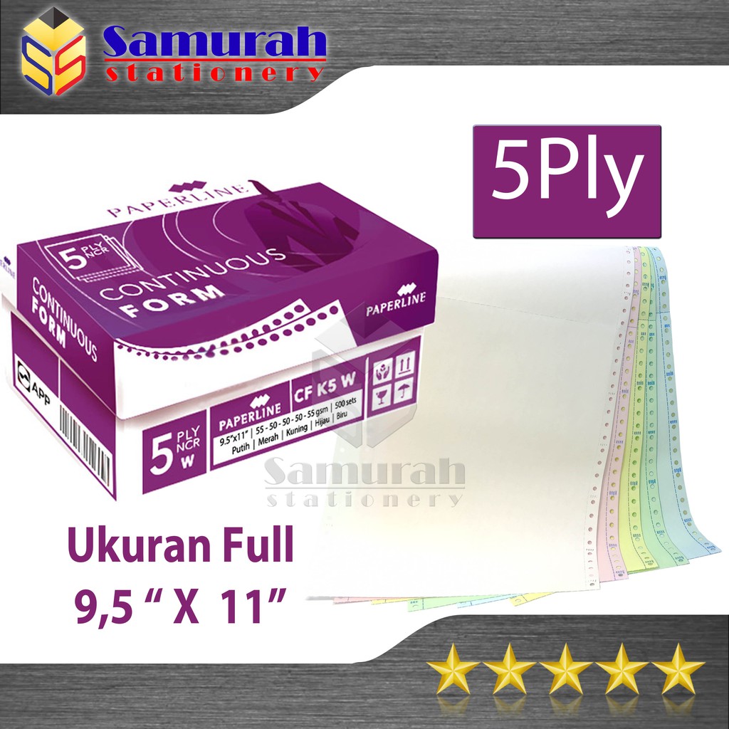 Jual Kertas Continuous Form Paperline 9,5 x 11 K5 W Full 2 PLY NCR / 9 ...