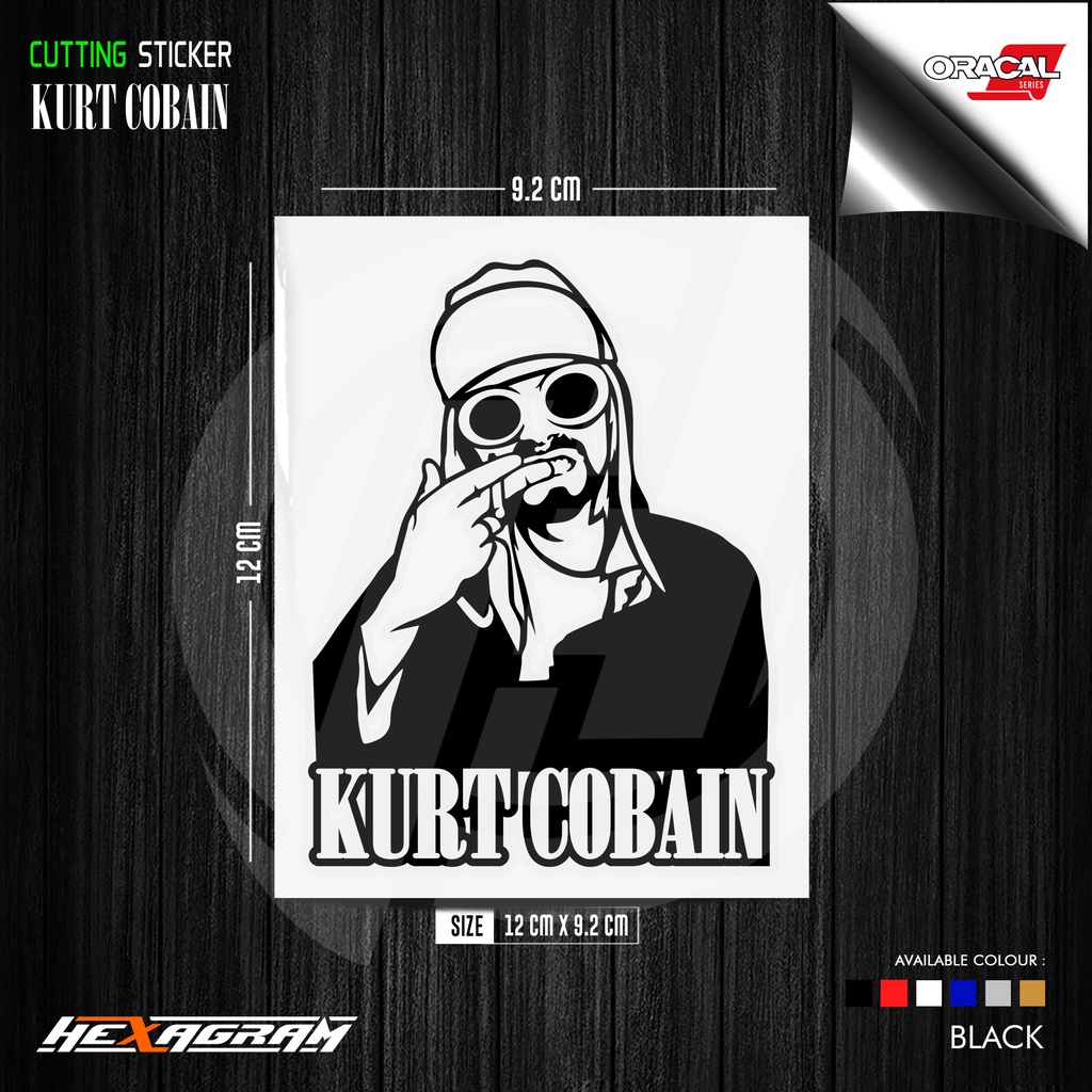 Jual Cutting Sticker Kurt Cobain Siluet | Stiker Cutting Kurt Cobain ...