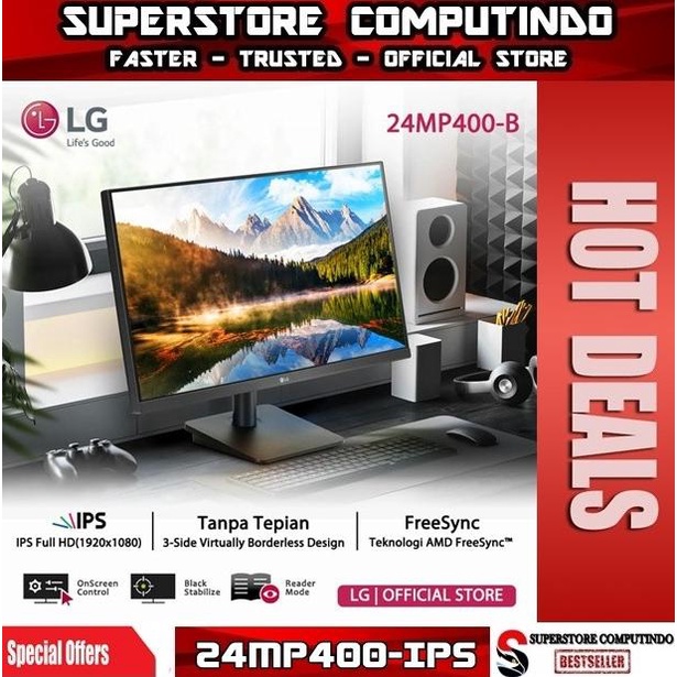 Jual MONITOR LG 24MP400 /24MP400-B 24" 75Hz FullHD IPS AMD FreeSync ...