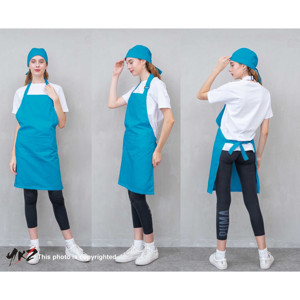 Jual apron polos turkis(turquoise) apron standart for barista /resto ...