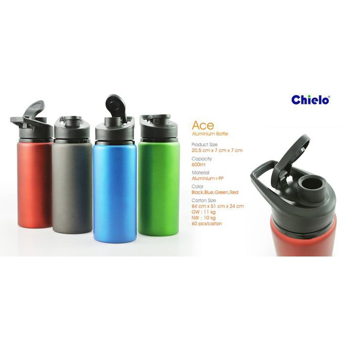 Jual Botol tempat minum Alumunium Merk CHIELO Type Ace Aluminium Bottle ...