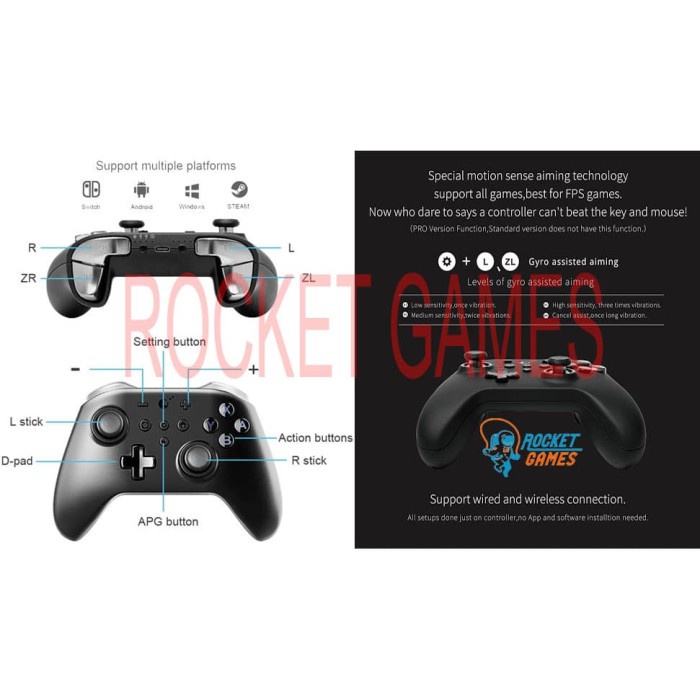 Jual Nintendo Switch Gulikit Kingkong Pro Controller (Black) | Shopee ...