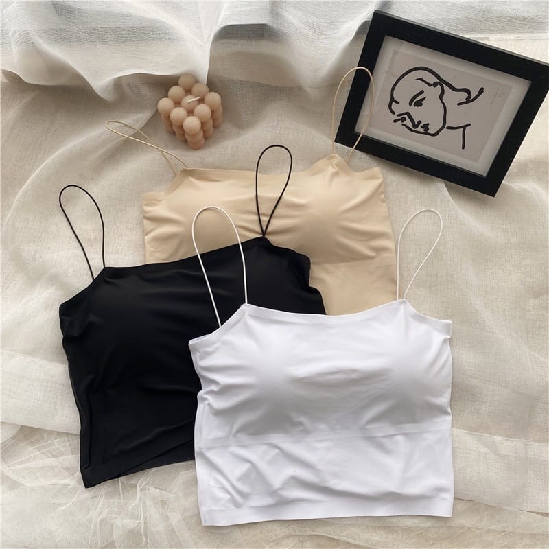 Jual TF Bra Tanktop seamless Korea spaghetti strap tank top dalam ...