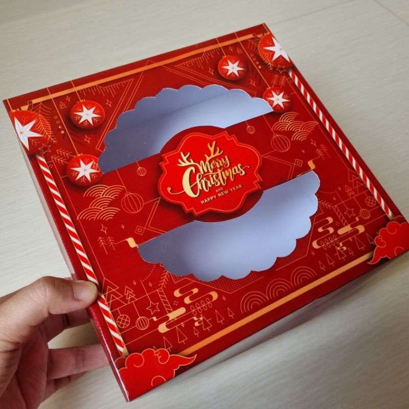 Jual box / dus / kemasan natal tema outline ornament | Shopee Indonesia