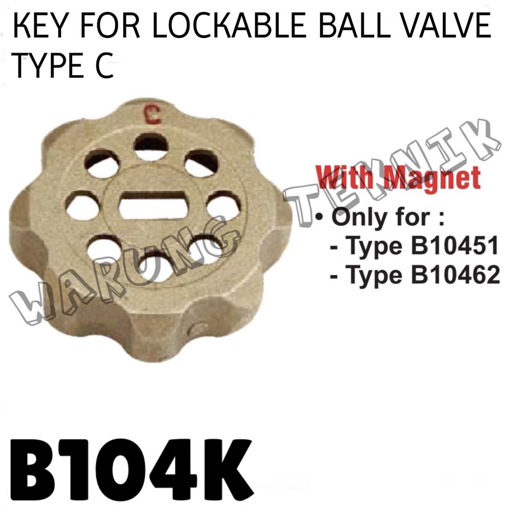 Jual SAILING B104K MAGNETIC KEY FOR LOCKABLE BALL VALVE TYPE C KUNCI ...