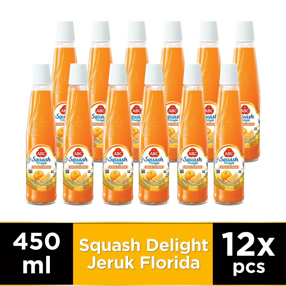 Jual ABC Sirup Squash Delight Jeruk Florida 450 ml - Multi Pack 12 pcs ...