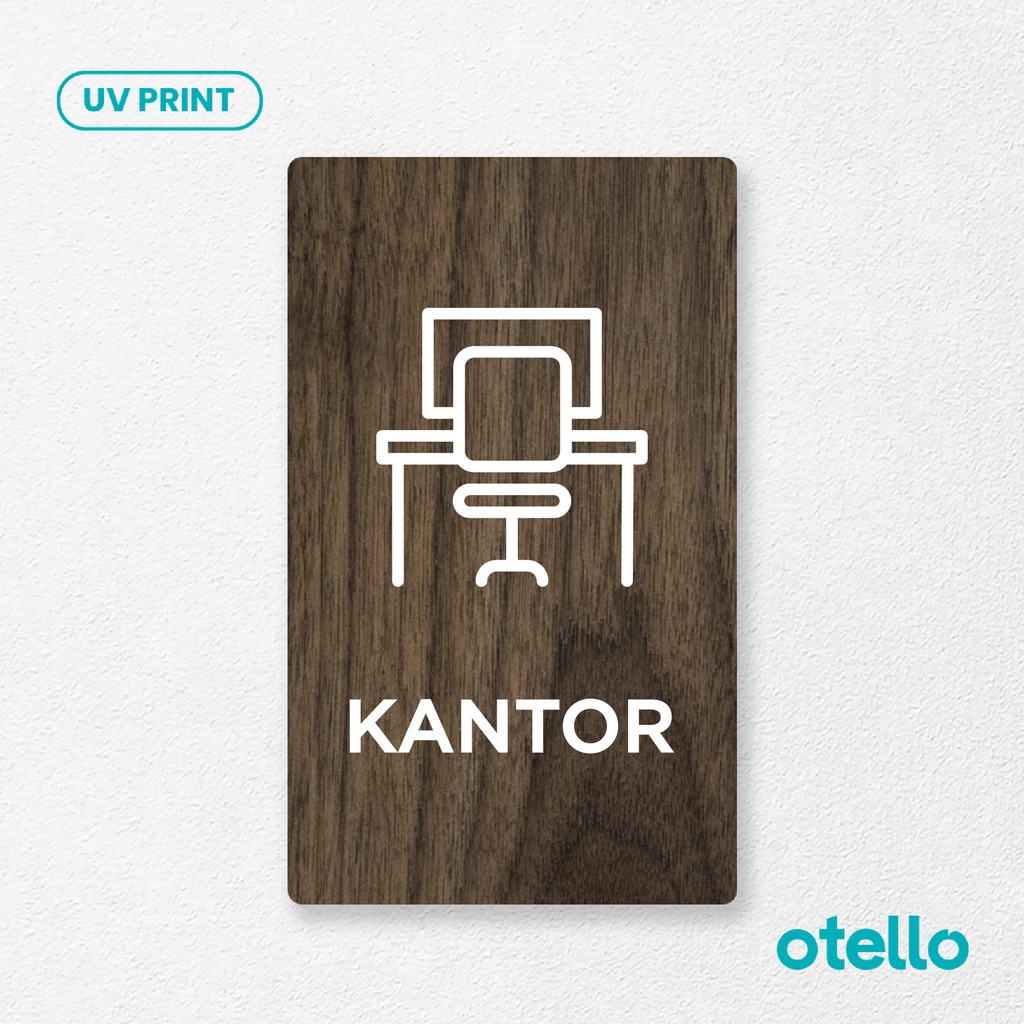 Jual Otello - Signage Kantor Sign Board Kayu Print Signage Label Stiker ...