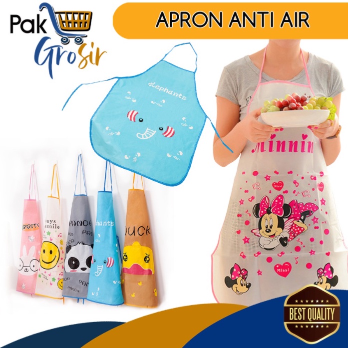 Jual BUY 1 FREE 2 Celemek Dapur Apron Masak Anti Air Motif Karakter ...