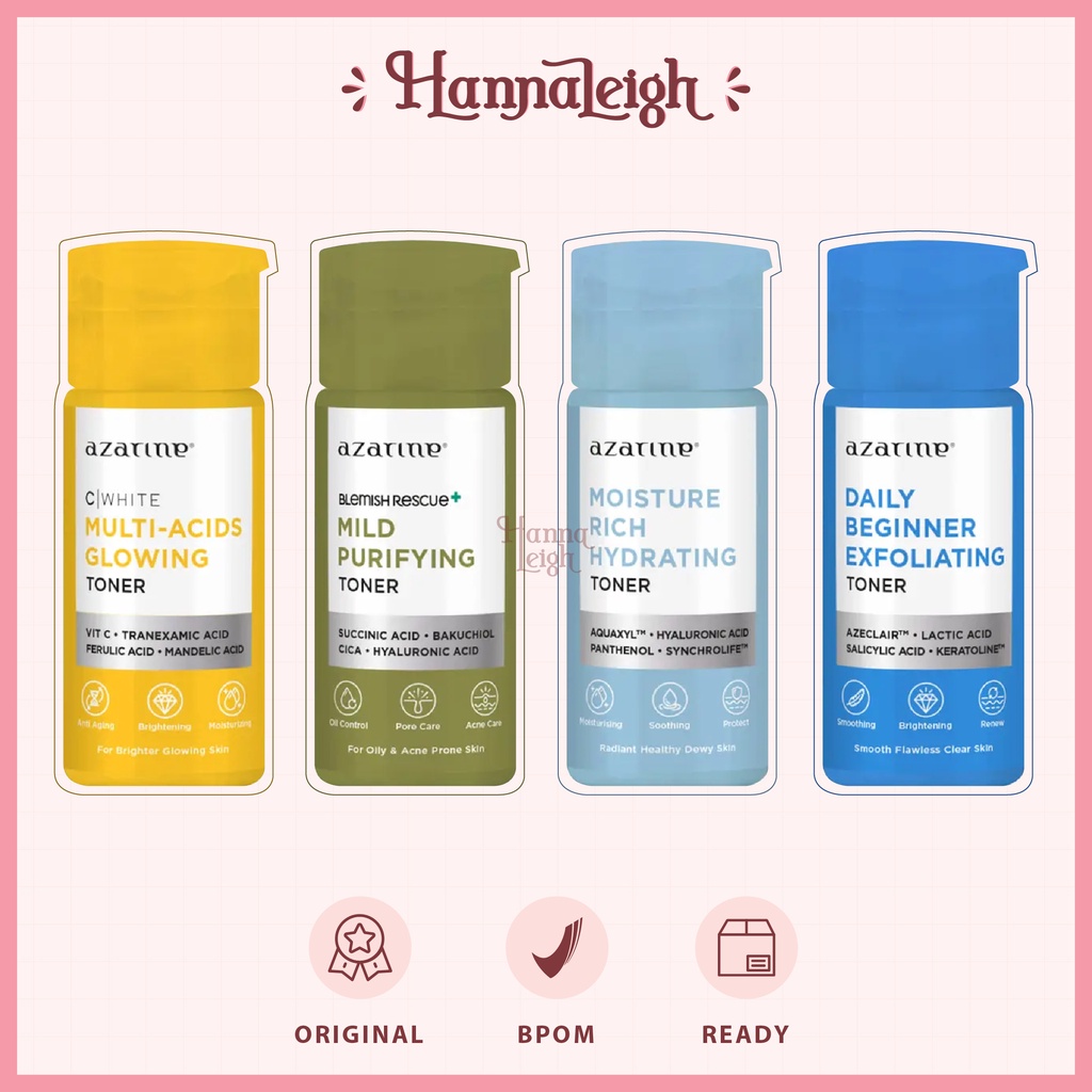 Jual AZARINE - Face Toner All Series Multi-Acid Glowing || Mild ...