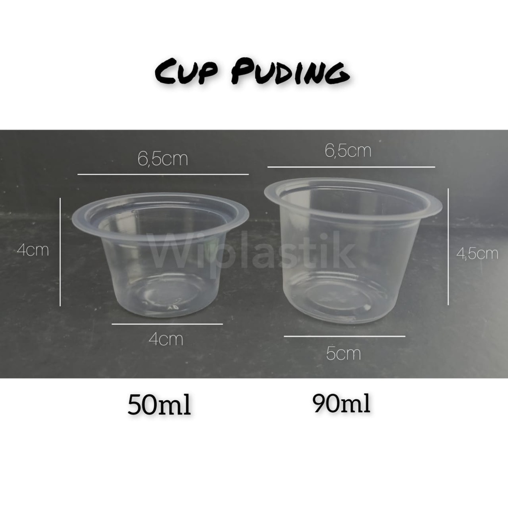 Jual Cup SIP Jelly Puding Agar Pudding isi 50pcs / gelas plastik ice cream 50ml 90ml 100ml ...