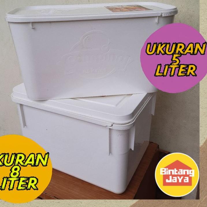 Jual Sale!!! ember/box bekas es krim bahan plastik 5 liter dan 8 liter ...
