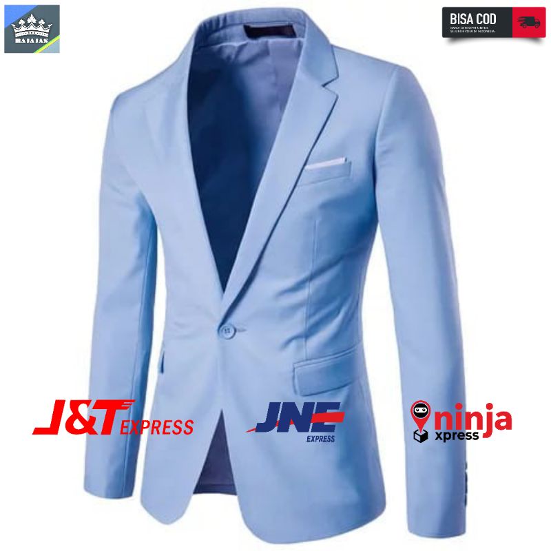 Jual Jas Pria Biru Telor Asin, Jas Trend Milenial, Jas Korean Style ...