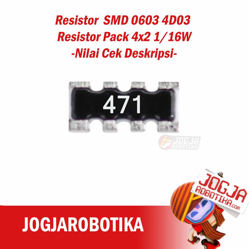 Jual Resistor SMD 0603 4D03 Resistor Pack 4x2 1/16W (Nilai Resistor Cek ...