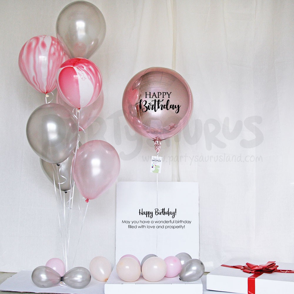 Jual Rosegold Orbz Blooming Floatbox (Set A) Surprise Balon Box ...