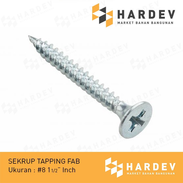 Jual SEKRUP PHILIP/SKRUP FAB/TAPPING SCREW FH 8 x 1 1/2" @10 pcs | Shopee Indonesia