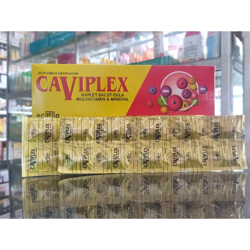 Jual CAVIPLEX MULTIVITAMIN KAPLET 1 STRIP @10 Kaplet salut gula ...
