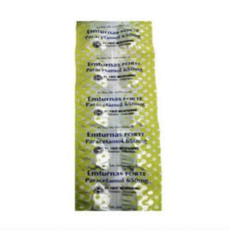 Jual emturnas forte tablet paracetamol 650mg 650 mg 10's 10 tab kaplet ...