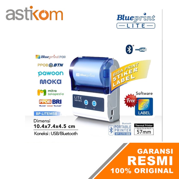 Jual Printer Thermal Bluetooth Portable Blueprint LITE 58 LITE-58 ...