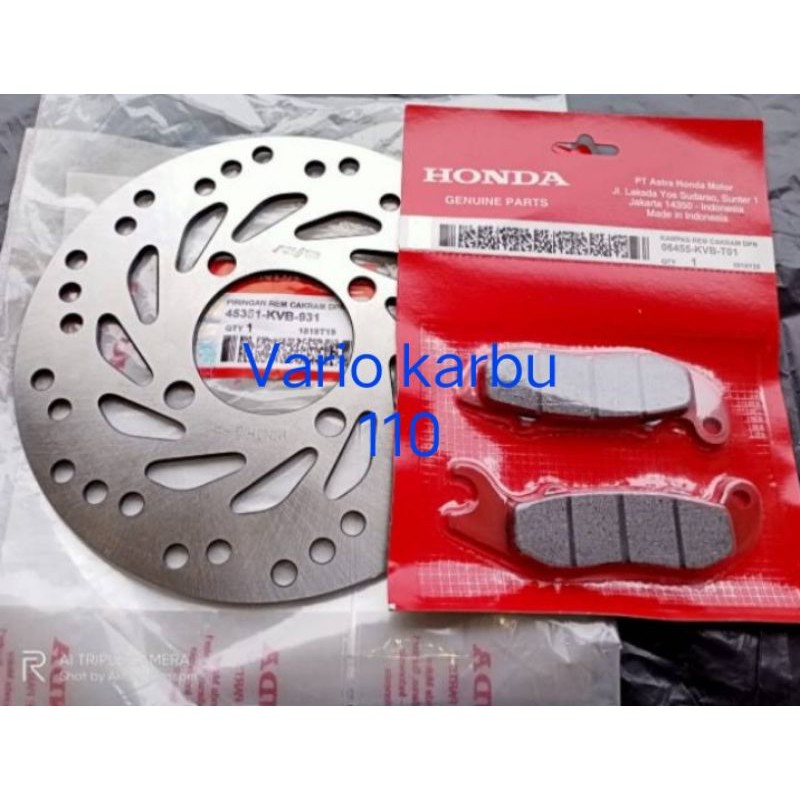Jual Piringan cakram depan +kampas rem Vario 110 karbu | Shopee Indonesia