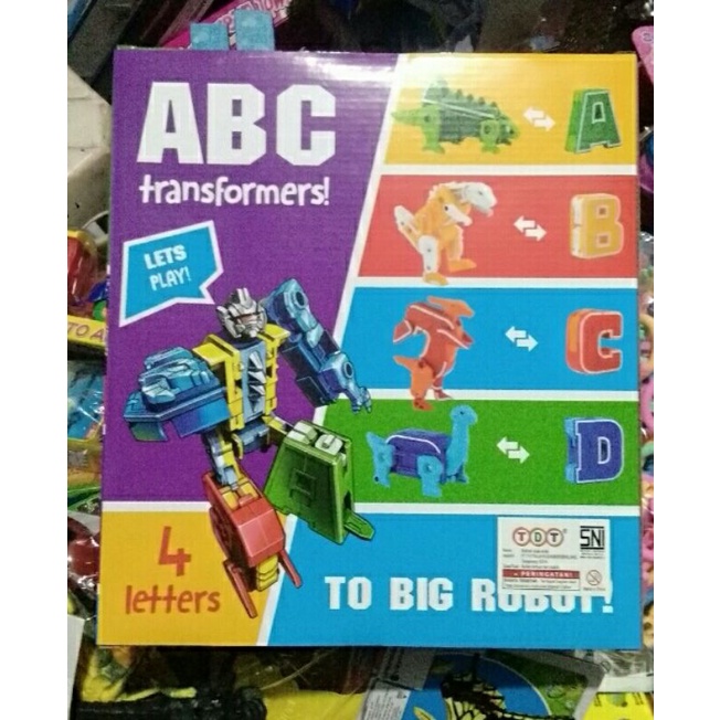 Jual Mainan anak robot huruf set transformers ABC berubah jadi robot ...