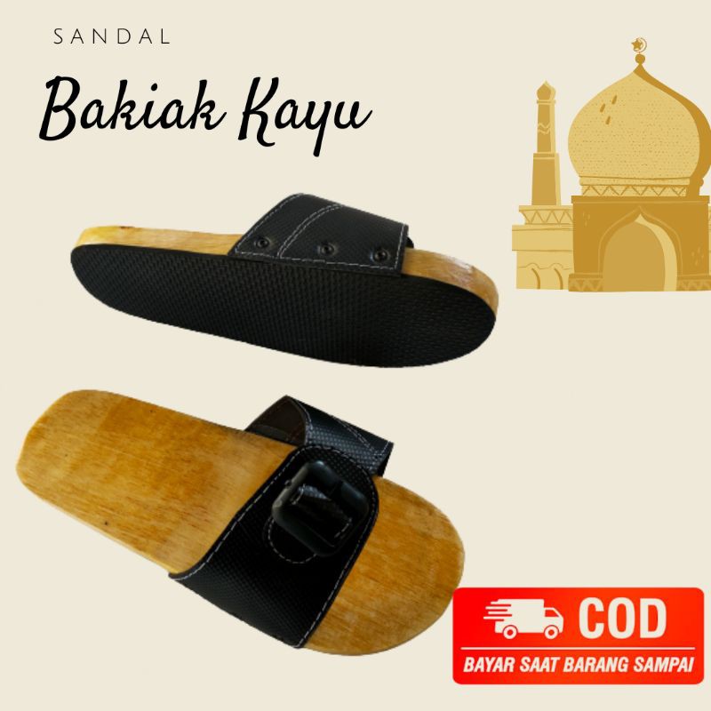 Jual sandal wudhu bakiak sandal kayu bakiak sendal wudhu kayu sendal ...