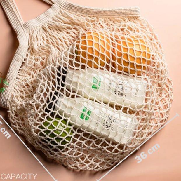 Jual Tas Belanja Jaring Katun Tas Jaring Tas Pantai Reusable Bag Cotton ...