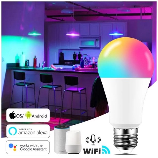 Jual Smart Bulb 9W RGBWW Lampu Pintar 16 Juta Warna support Google ...