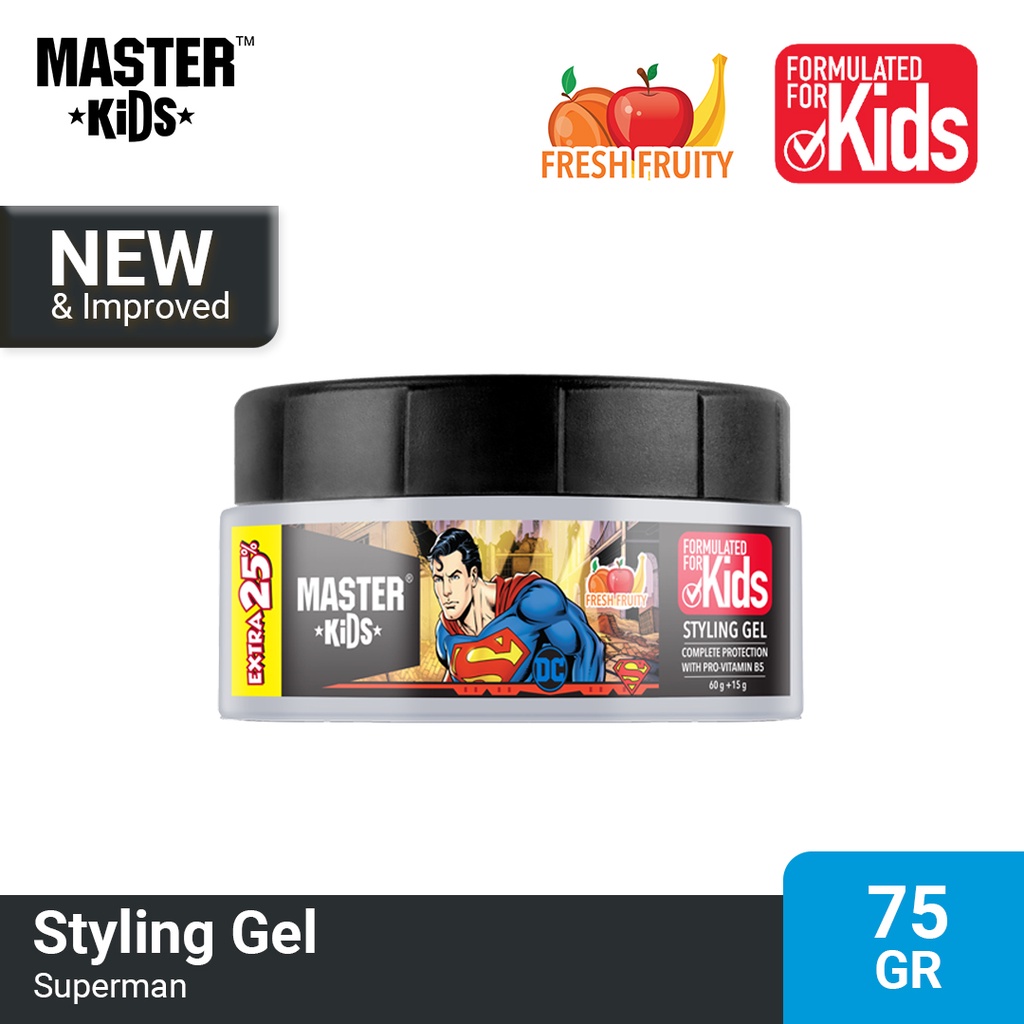 Jual Master Kids Styling Gel Superman Jar 75gr | Shopee Indonesia
