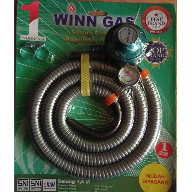 Jual Selang+regulator kompor gas merk winn gas 399M | Shopee Indonesia