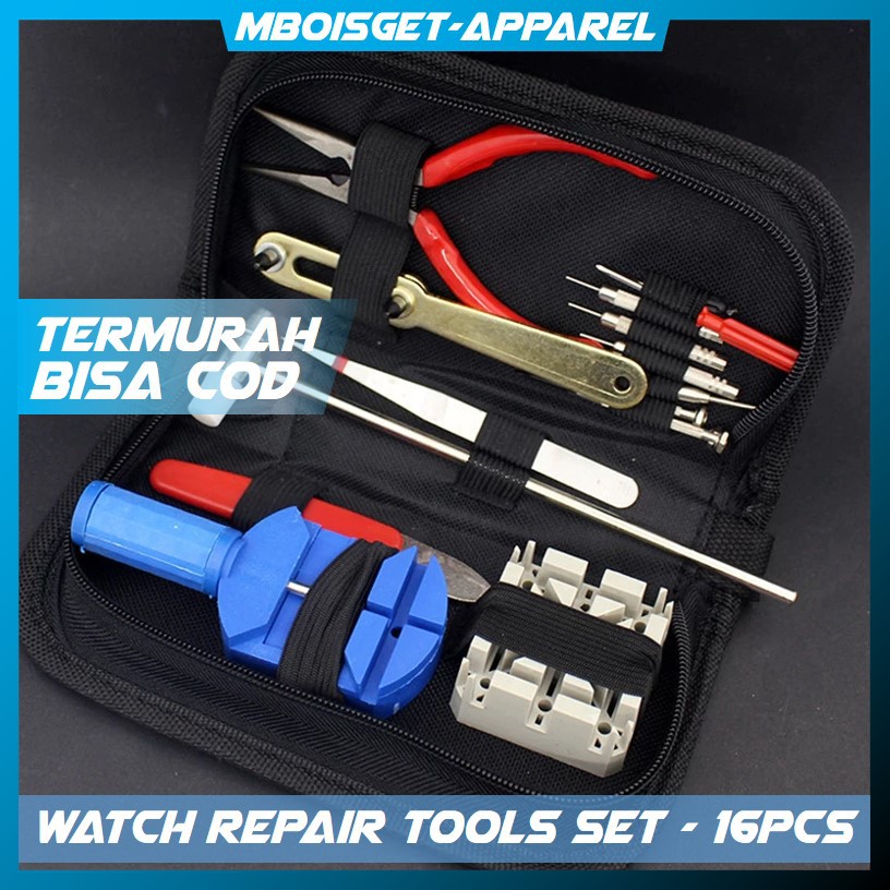 Jual MBOISGET - Alat Reparasi Servis Jam Tangan Set 16 PCS - WW082 ...
