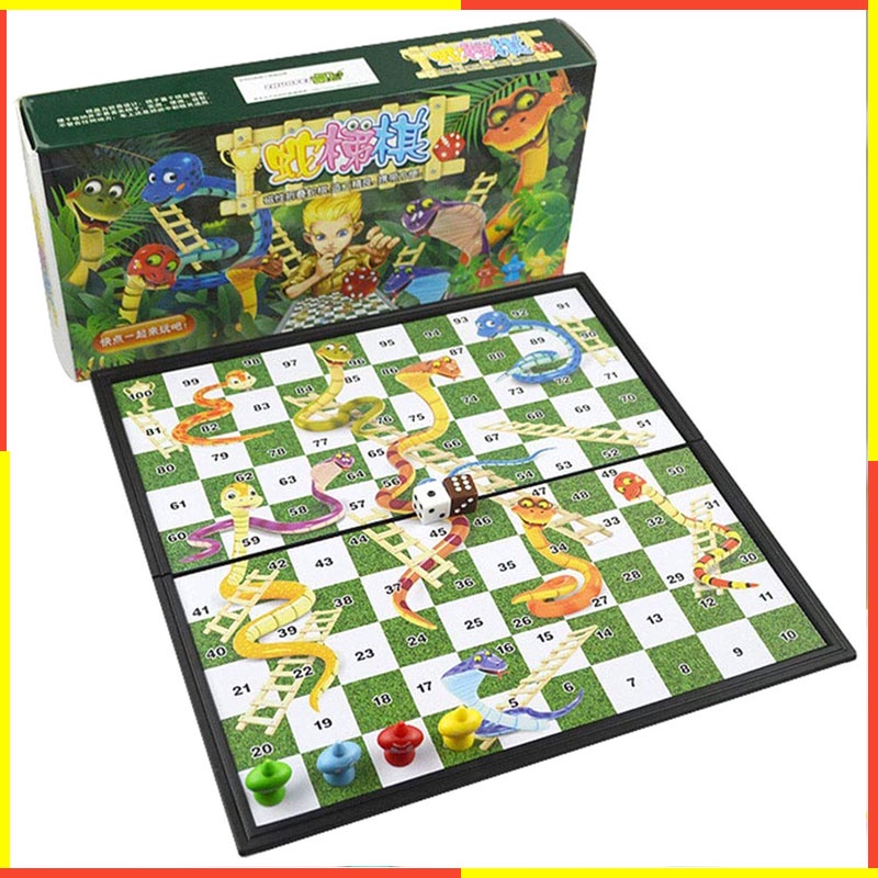 Jual Mainan Ular Tangga Edukasi Snake Ladder Board Game Family Permainan Keluarga Ayah Ibu Anak ...